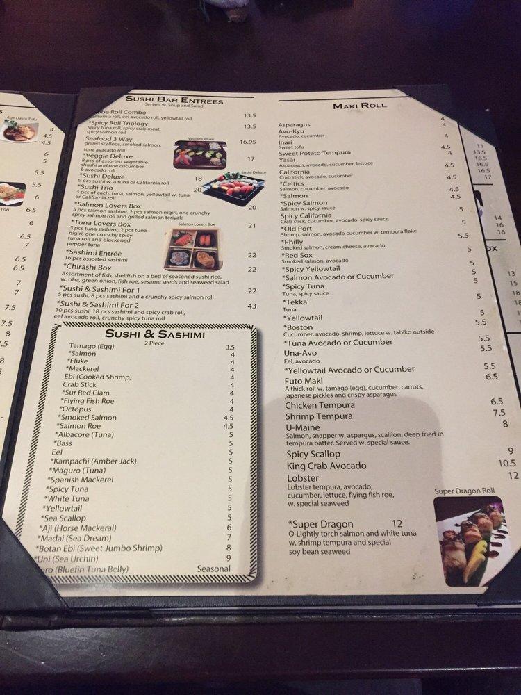 Menu at Kobe Steakhouse & Sushi, South Portland