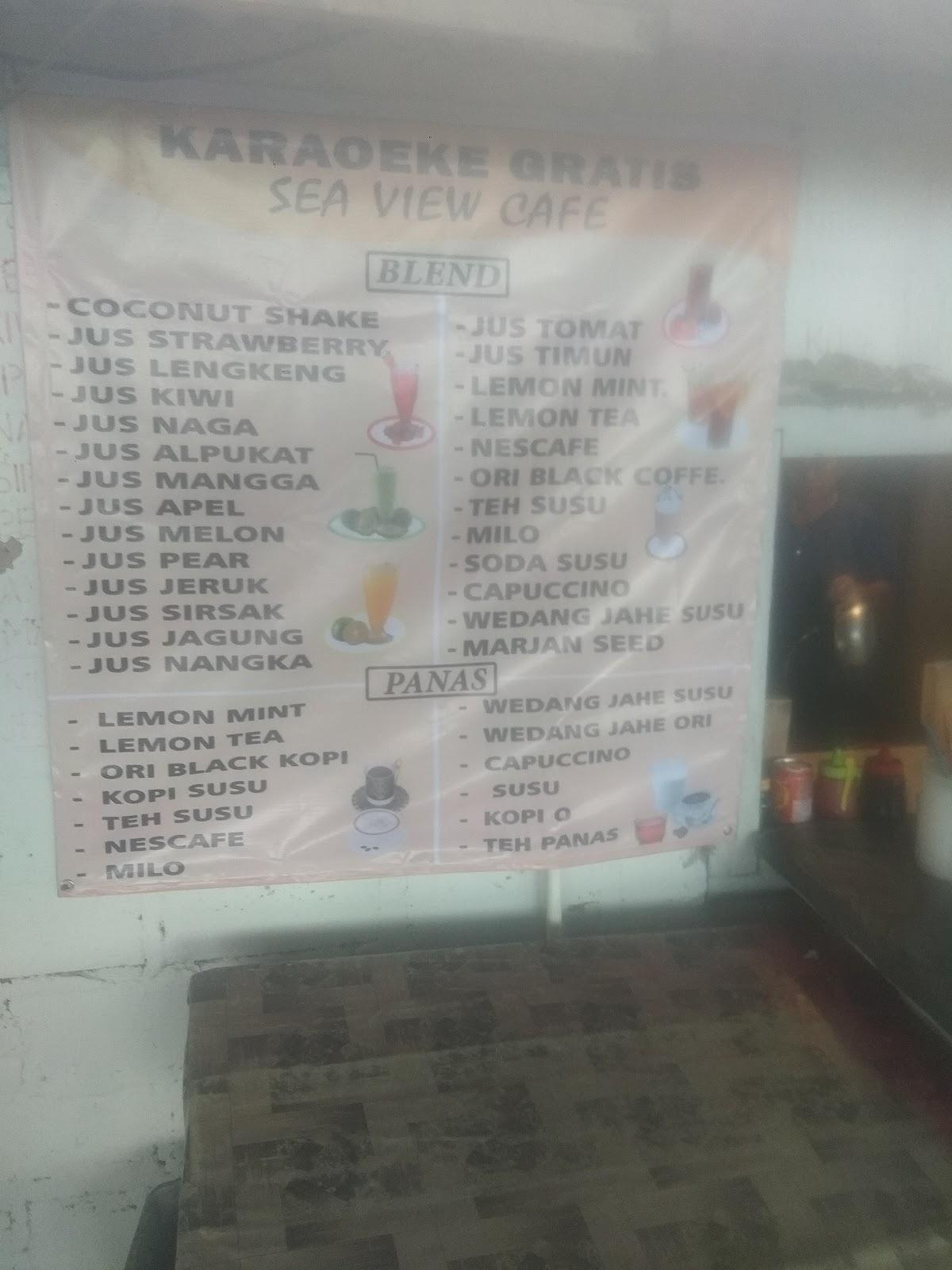 Menu at Pantai Sinar Laut Koba cafe, Koba
