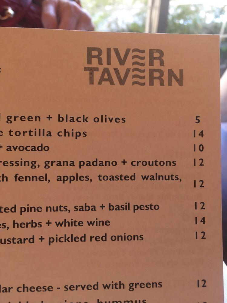 Menu at River Tavern restaurant, Chester