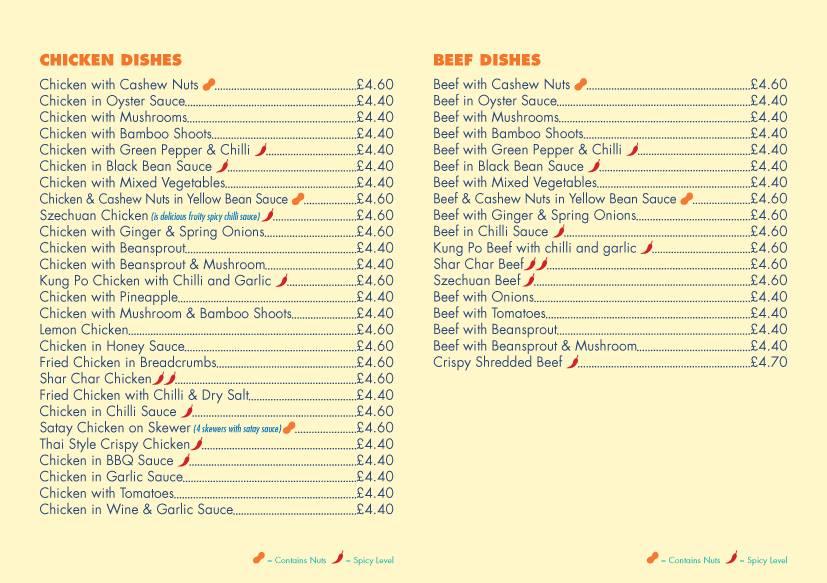 Menu at Surbiton Chinese Takeaway fast food, Surbiton