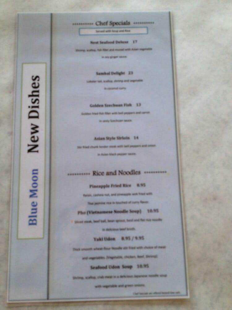 Menu at Blue Moon Asian Cuisine & Sushi Bar, Elko