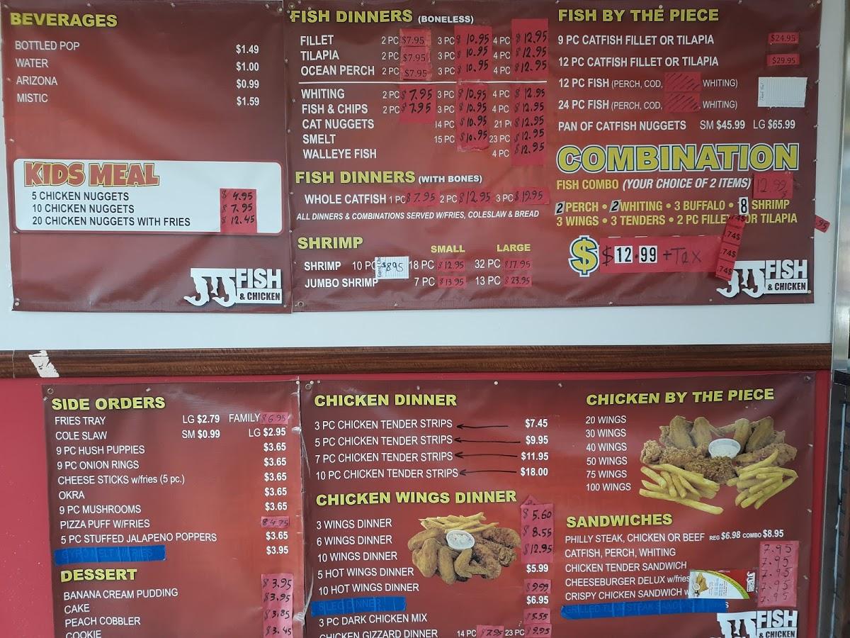 Menu at JJ Fish restaurant, South Bend, -1633 S Michigan St