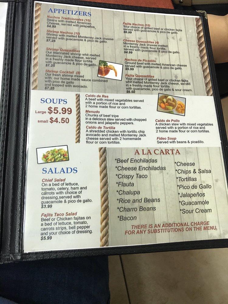 Menu at La Barca De Jalisco, San Antonio