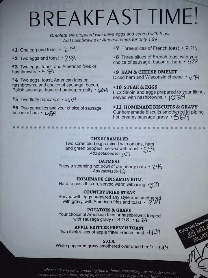 Menu at Marge's On Rose restaurant, La Crosse