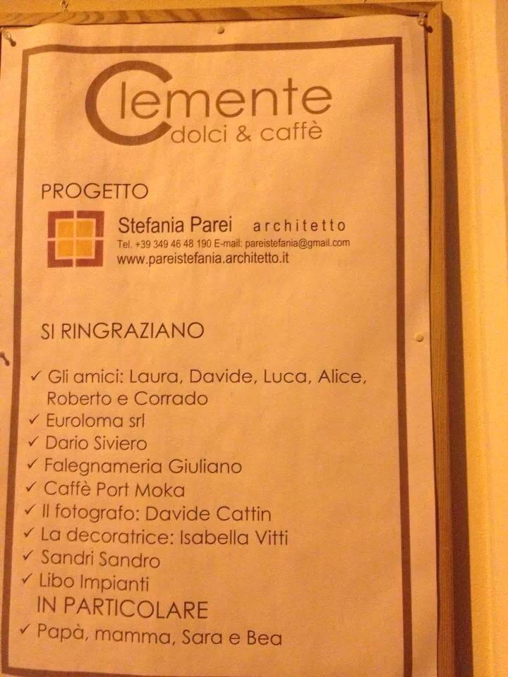 Menu at Pasticceria Clemente, Robbio