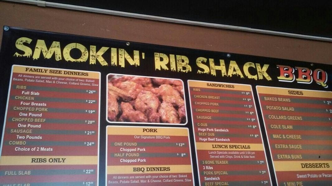 Menu at Smokin Rib Shack BBQ, Pinellas Park, 600 West Bay Dr