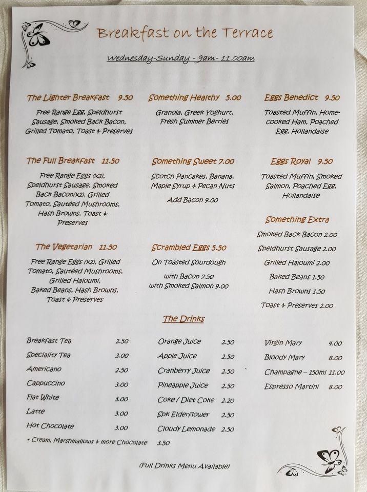 Menu at The Middle House pub & bar, Mayfield