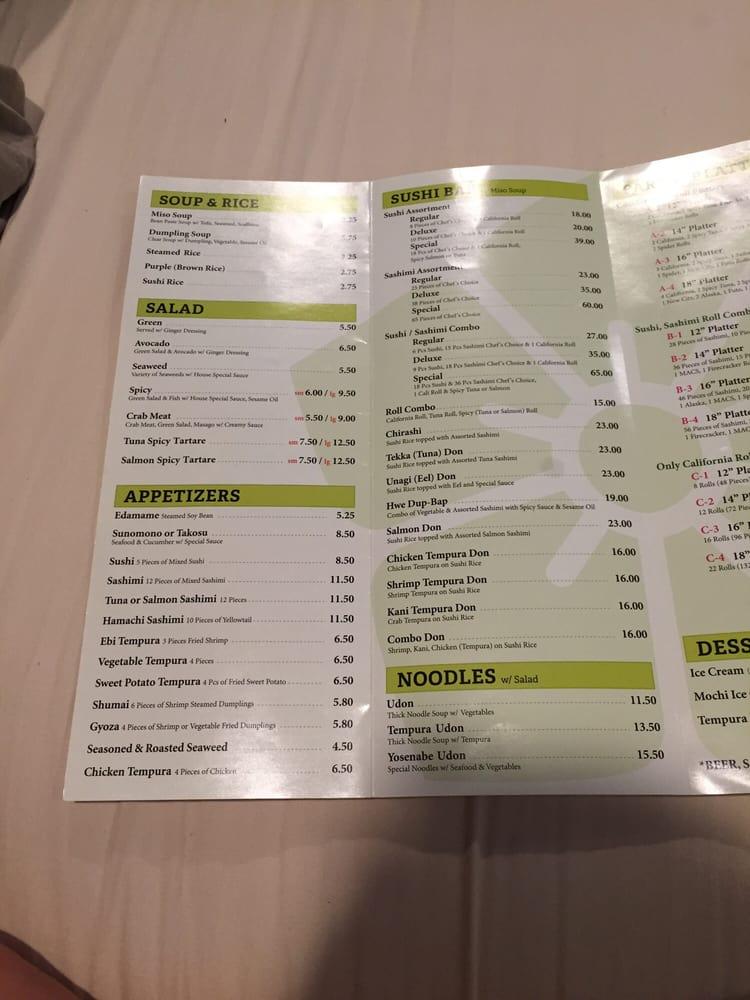 Menu at New City Sushi restaurant, New City, 22 S Main St