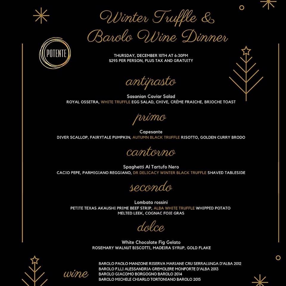 Menu at Potente pub & bar, Houston
