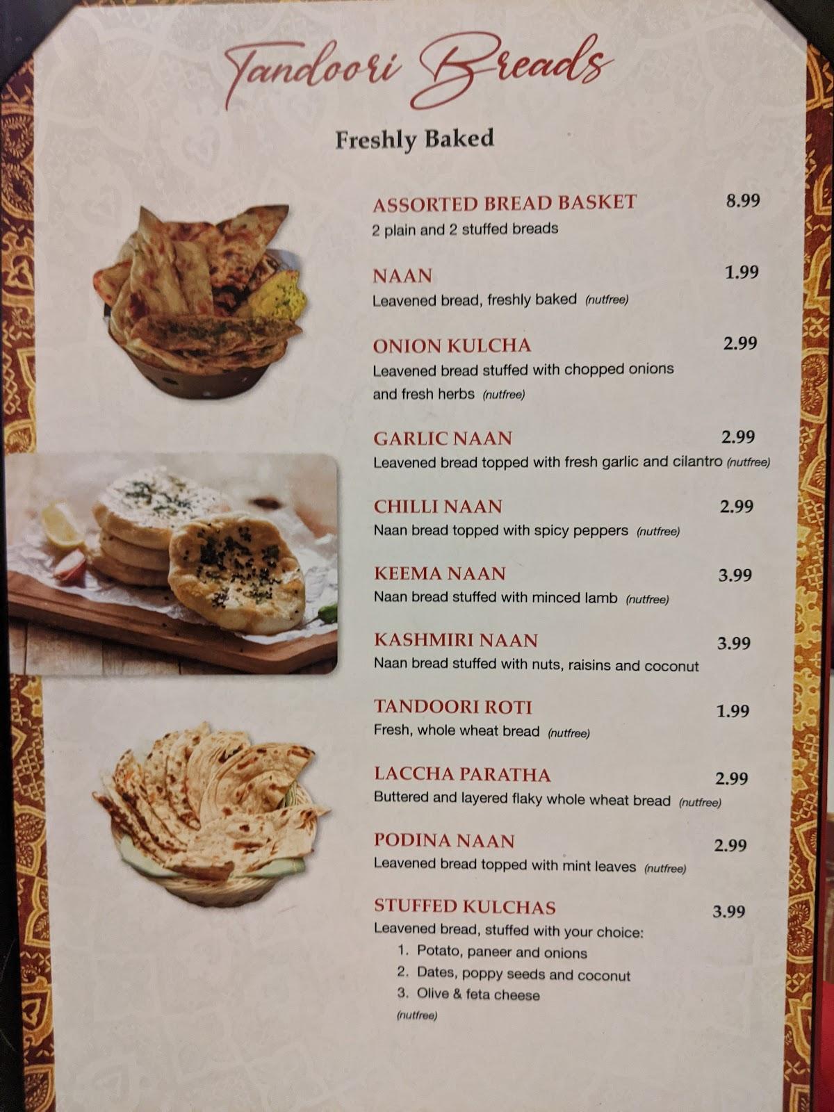 Menu at Shalimar Restaurant, Ann Arbor, 307 S Main St