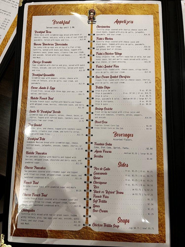 Menu at Las Frida’s Mexican Kitchen East Norriton restaurant, East Norriton