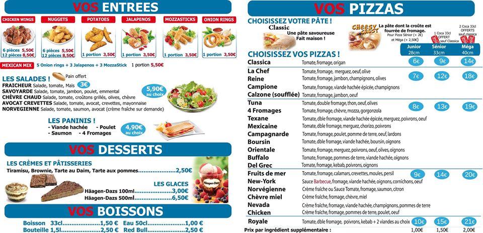 Carta del restaurante Family Pizza, Cogolin