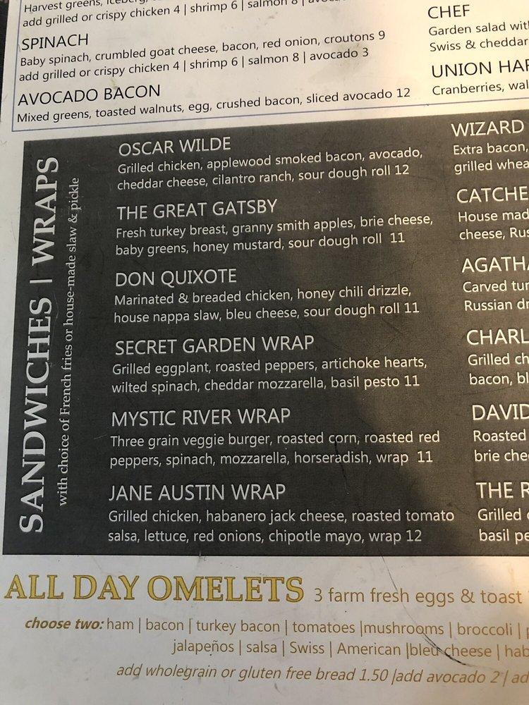 Menu at The Traveler Restaurant, Union