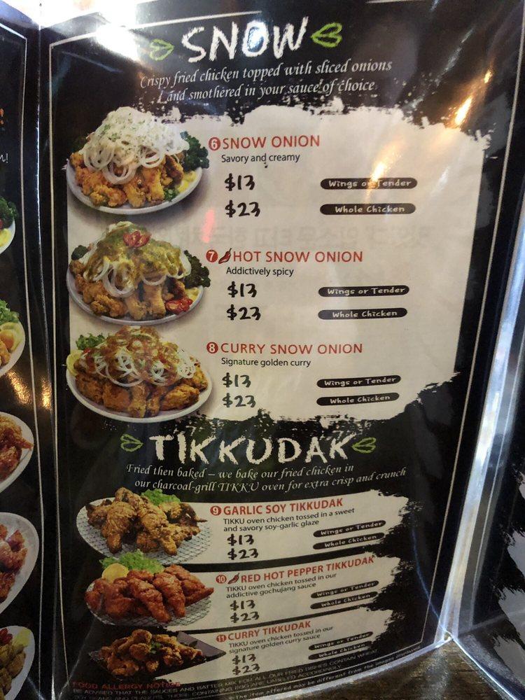 Menu at Choong Man Chicken restaurant, Duluth