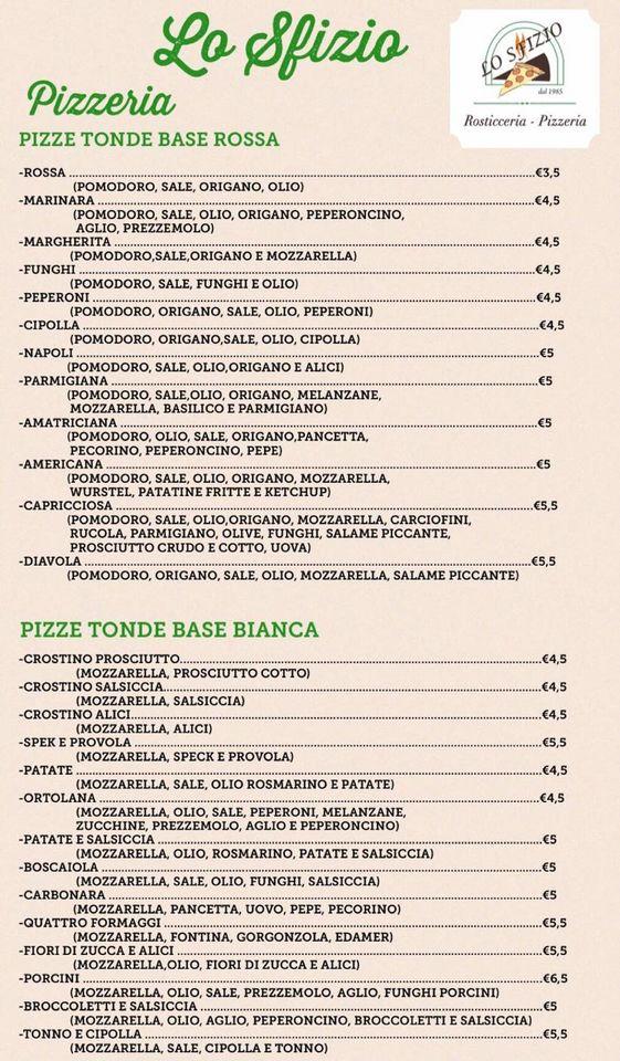 Menu da Lo Sfizio - Via di Fontana Candida ristorante, Roma