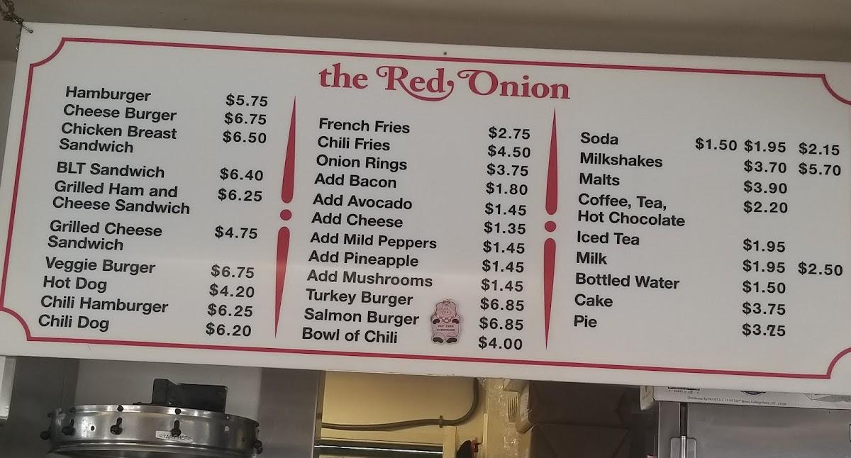 Menu at Red Onion restaurant, El Cerrito