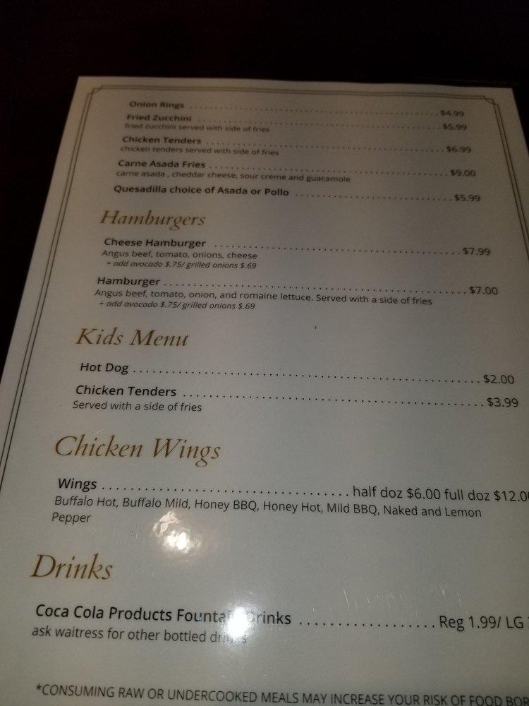 Menu at The Grand Avenue Mexican Grill pub & bar, Phoenix