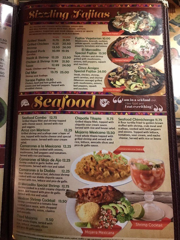 Menu at El Mercadito & Taqueria restaurant, Johns Island