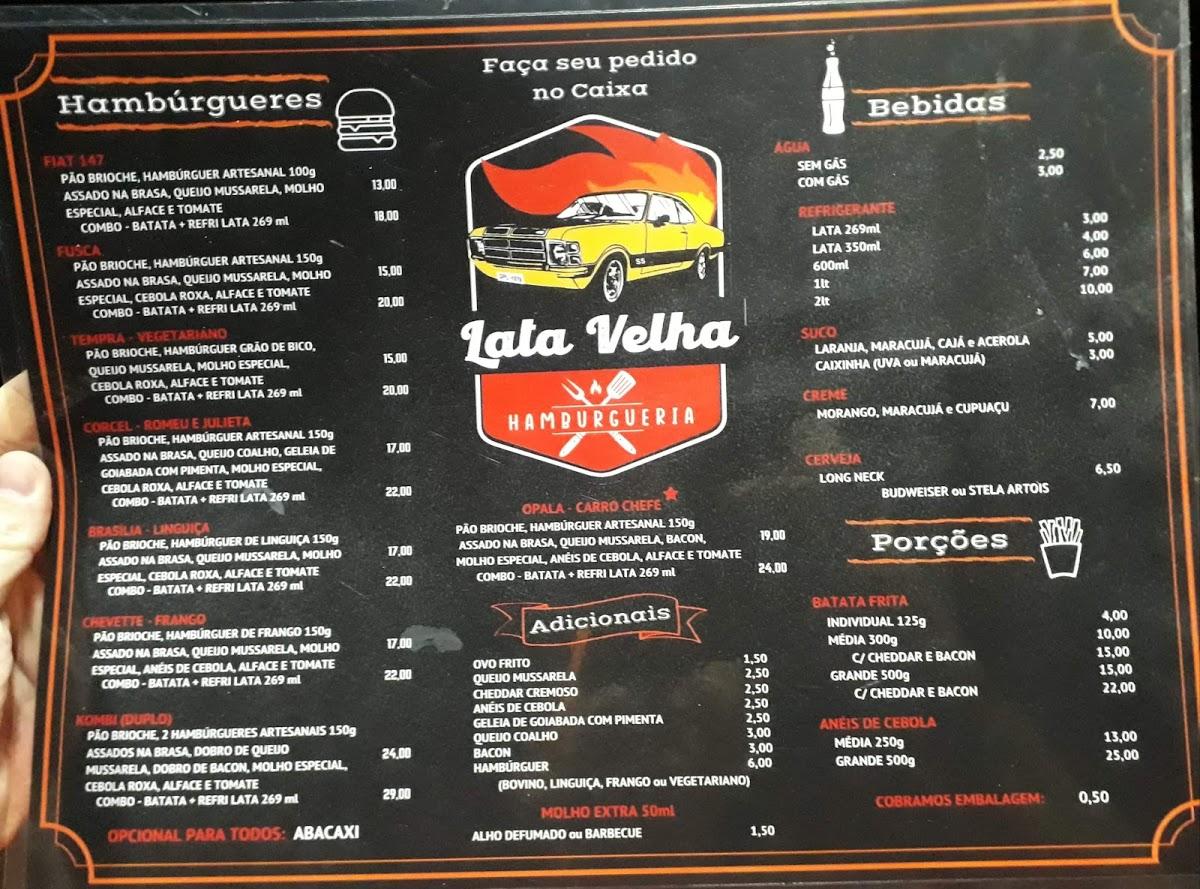 Menu em Lata Velha Hamburgueria restaurante, Palmas