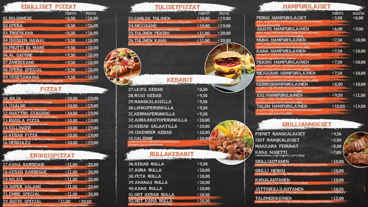 Menu at SYVÄRIN PIZZERIA KAHVILA, Kuopio