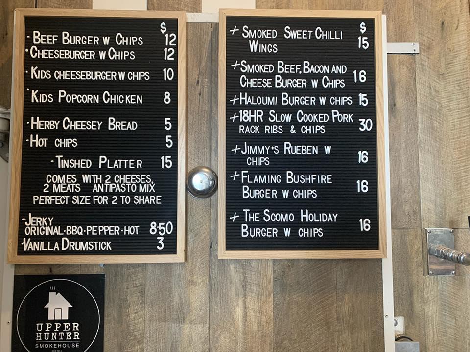 Menu at Tinshed Brewery pub & bar, Dungog