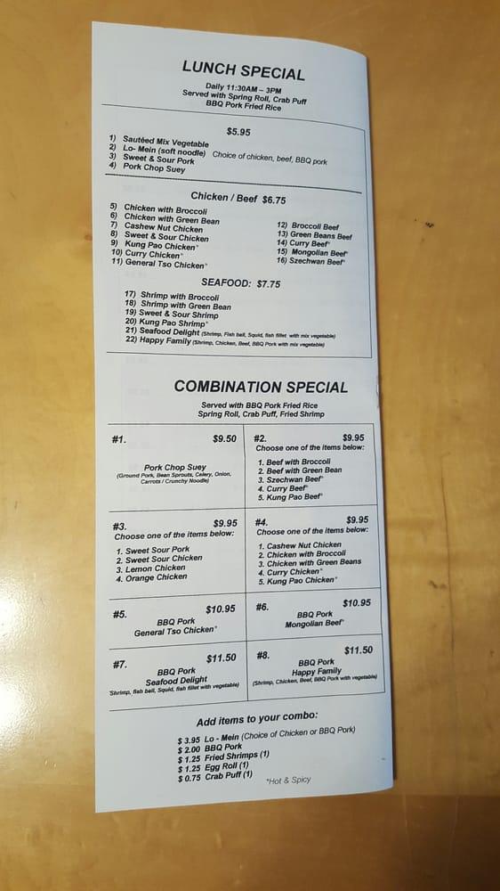Menu at Good Taste Restaurant, Vancouver