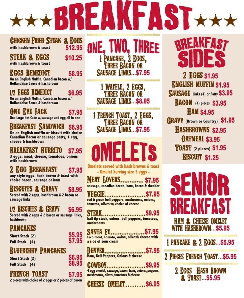 Menu at Maverick's Restaurant, Colville