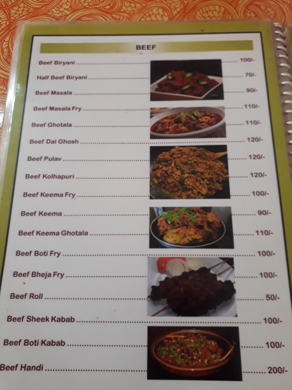 Menu at New Aflatoon Restaurant, Calangute, Calangute Beach Rd