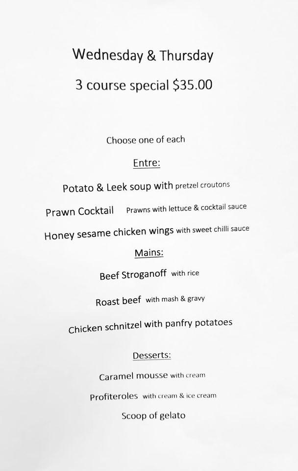 Menu at Bohemian Euro Restaurant, Narellan