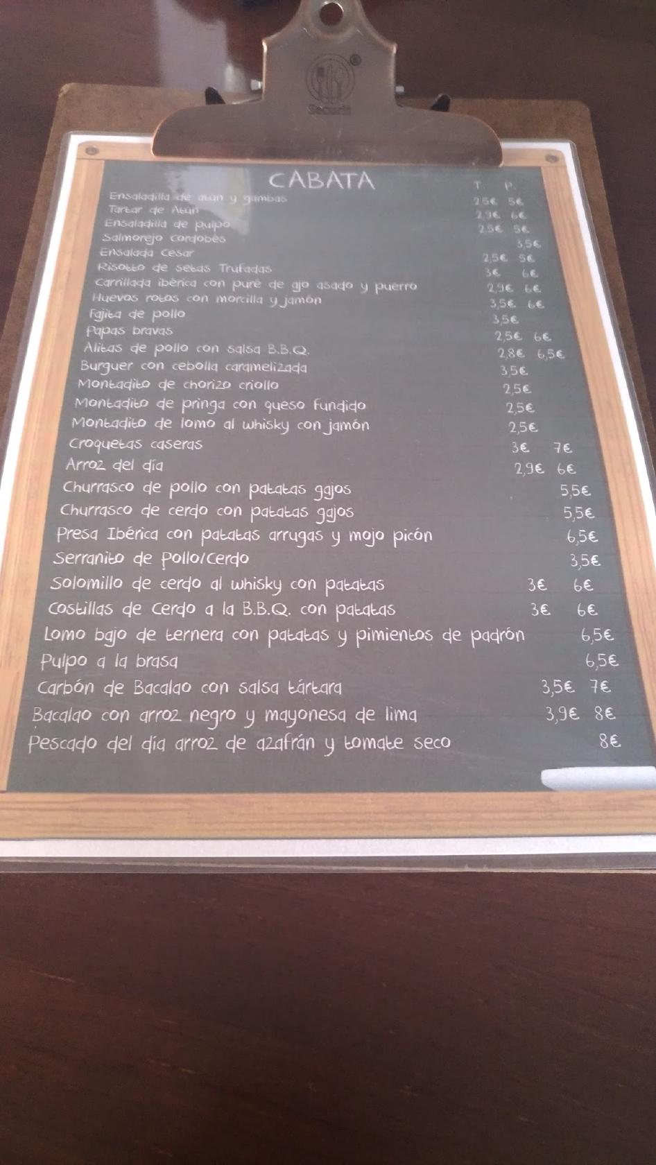 Carta de CA BA TA Cafeteria Bar Tapas, Mairena del Aljarafe
