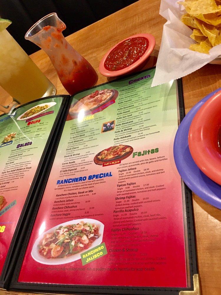 Menu at El Acapulco restaurant, Hot Springs Village, N State Hwy 7