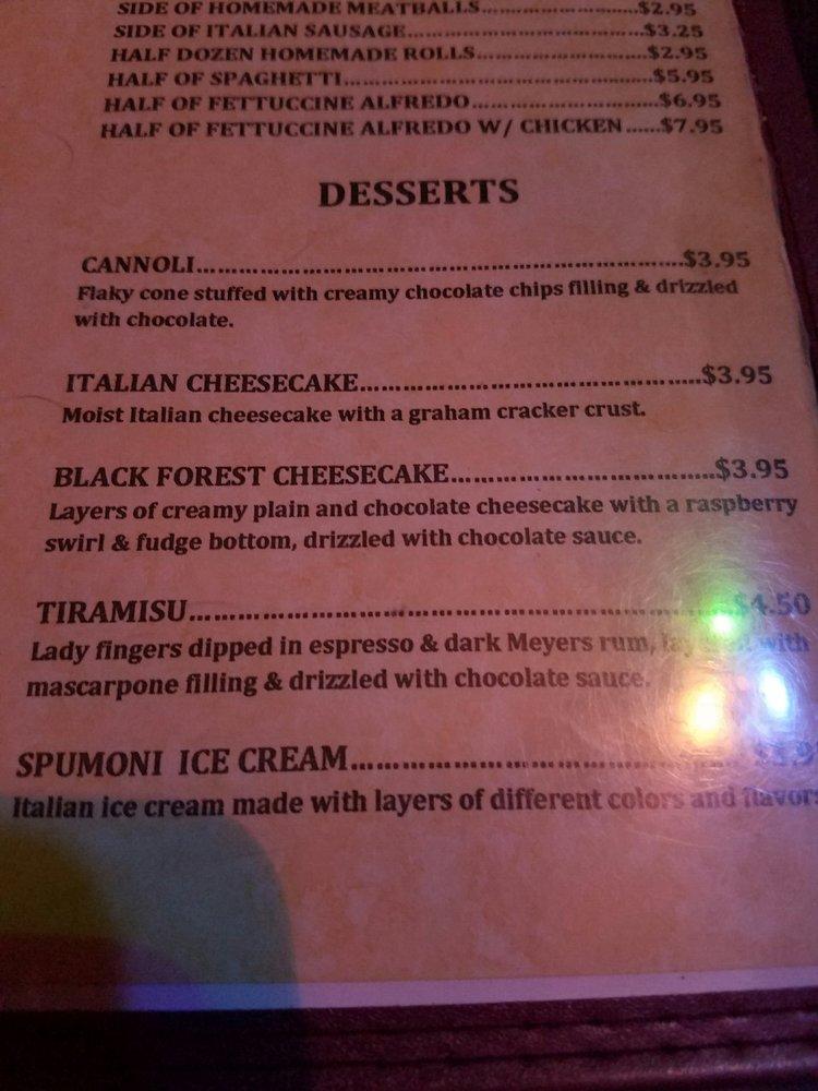 Menu at Prespa's Italian Restaurant 1, Arlington, W Arkansas Ln
