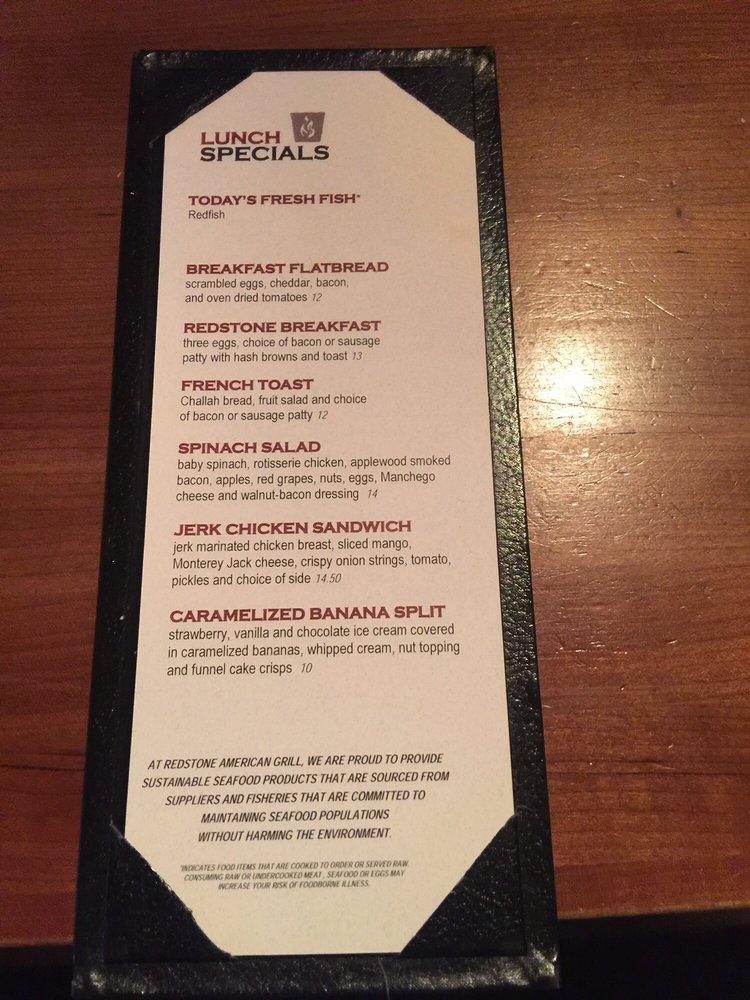 Menu at Redstone American Grill restaurant, Plymouth Meeting, 512 W ...