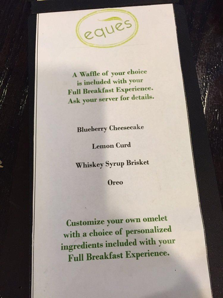 Menu at Eques restaurant, Bellevue