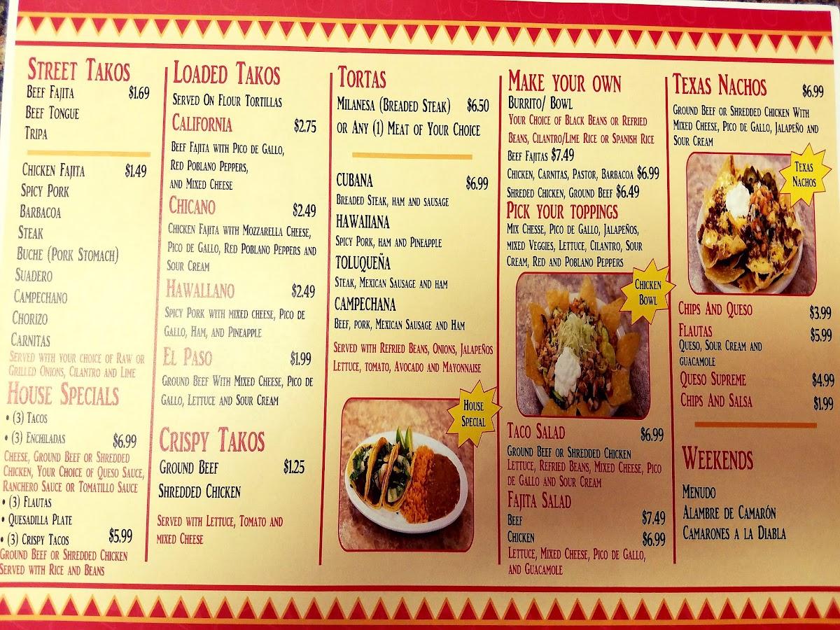Menu at Mr. Tako restaurant, McKinney