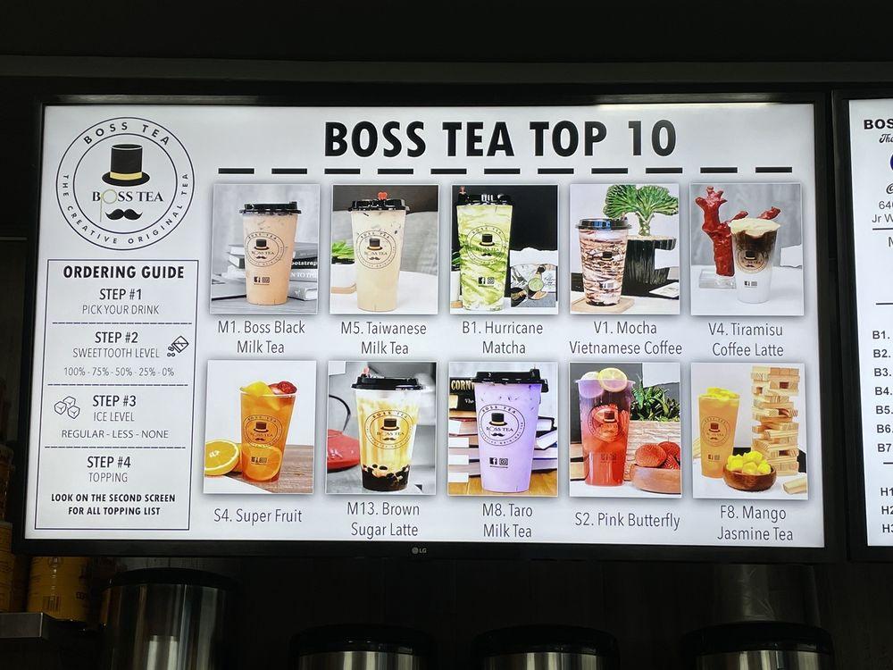 Menu at The Boss Tea, Seattle