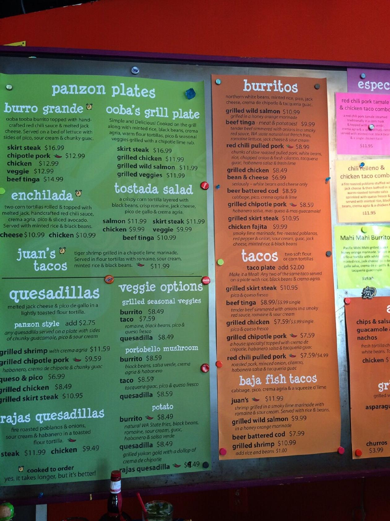 Menu at Ooba Tooba restaurant, Redmond, NE 83rd St