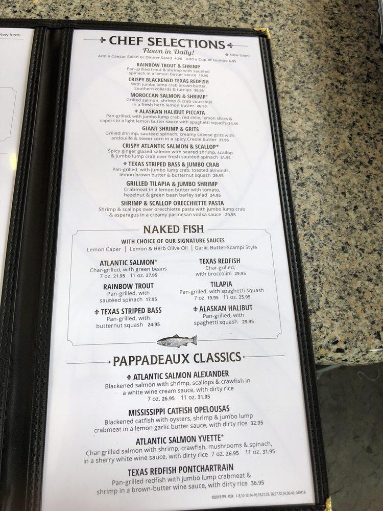 Menu at Pappadeaux Seafood Kitchen restaurant, Houston, Farm to Market ...