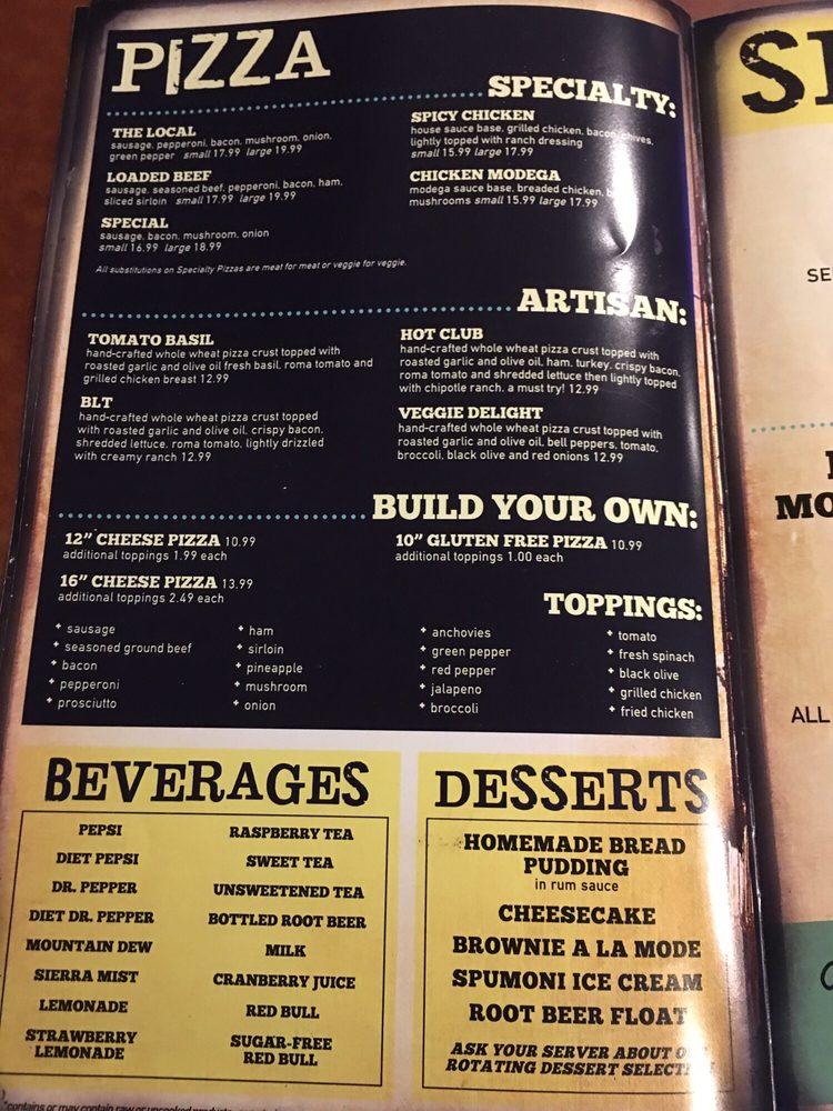 Menu at The Local House Restaurant & Bar, Arnold