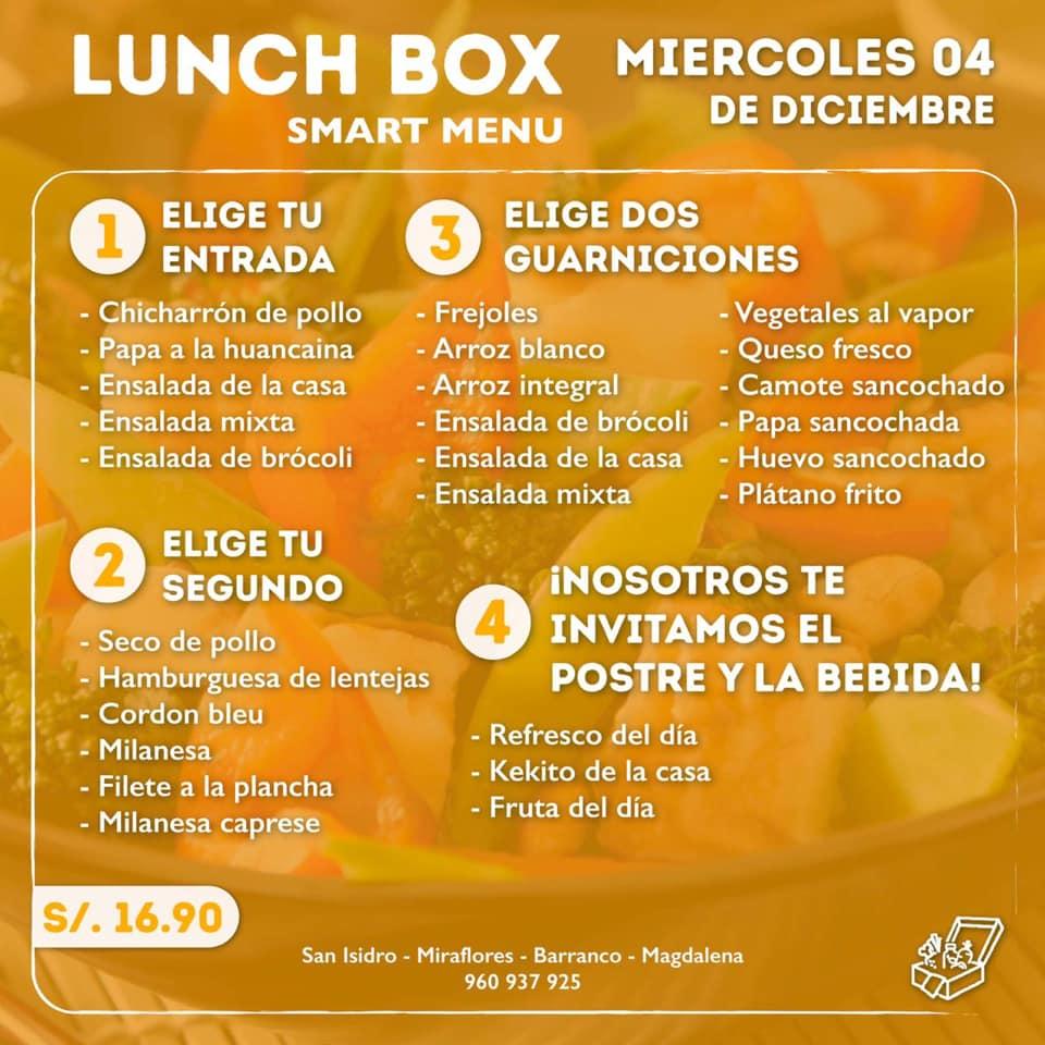 Menu at Lunch Box - Smart Menu Delivery, Barranco District