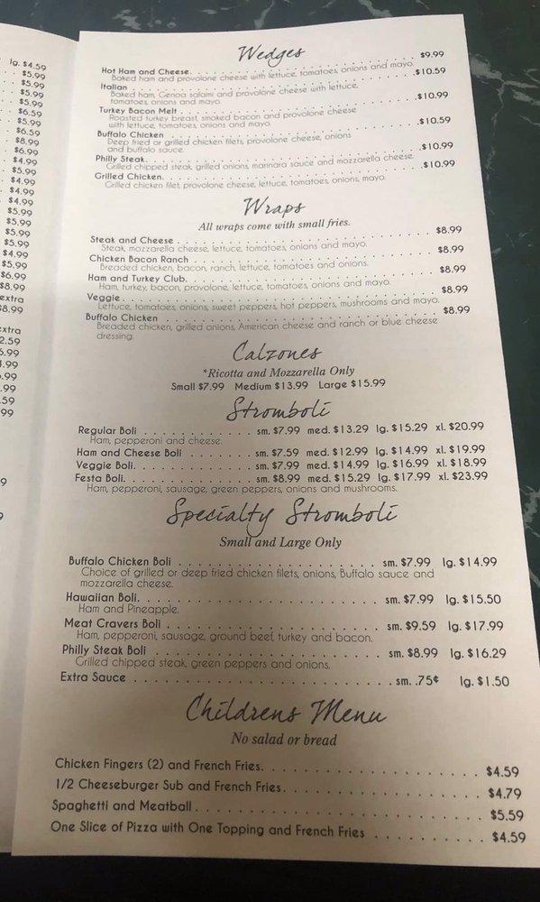 Menu at Pizza Town Pizzeria, Thompsontown