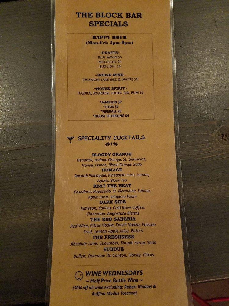 Menu at The Block Foodhall & Bar, Annandale