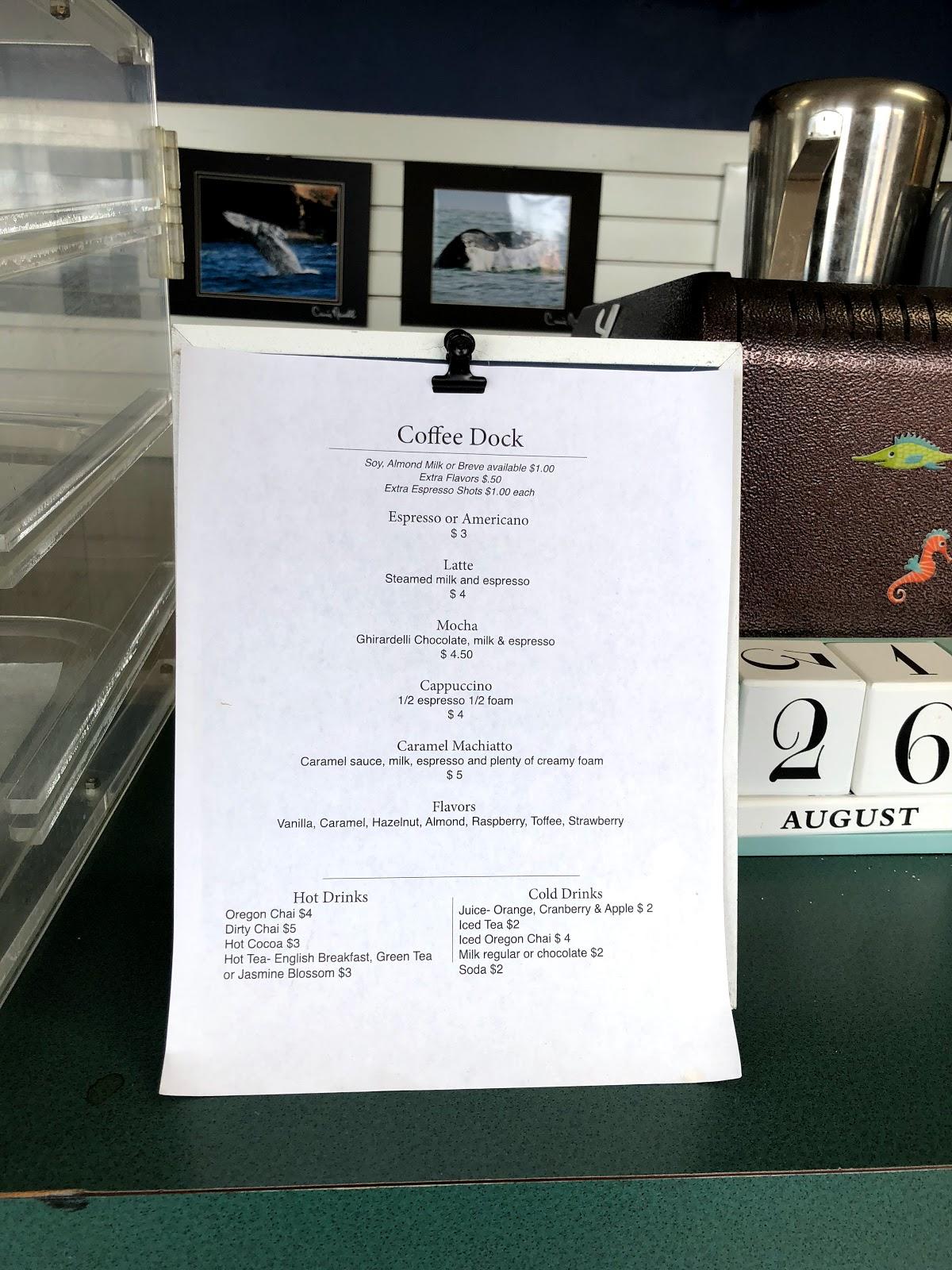 Menu at Whale Bites Cafe, Depoe Bay