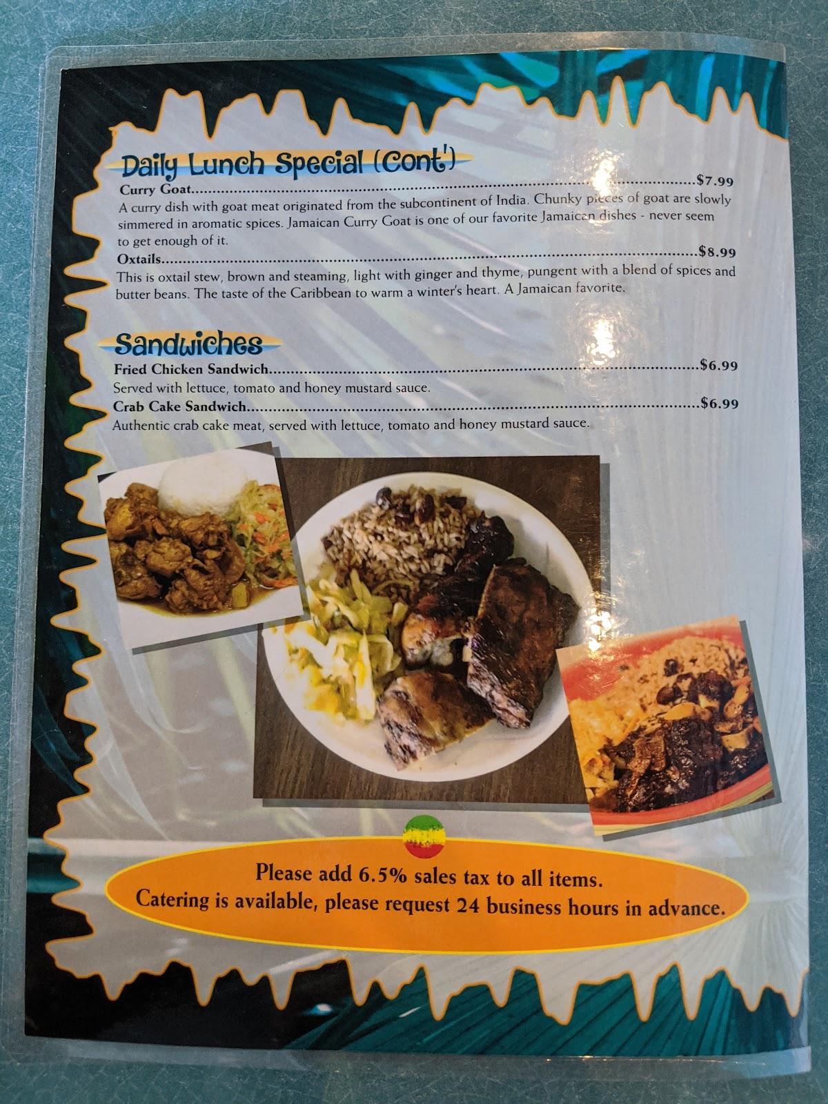 Menu at Caribbean & Soule Restaurant, St. Augustine