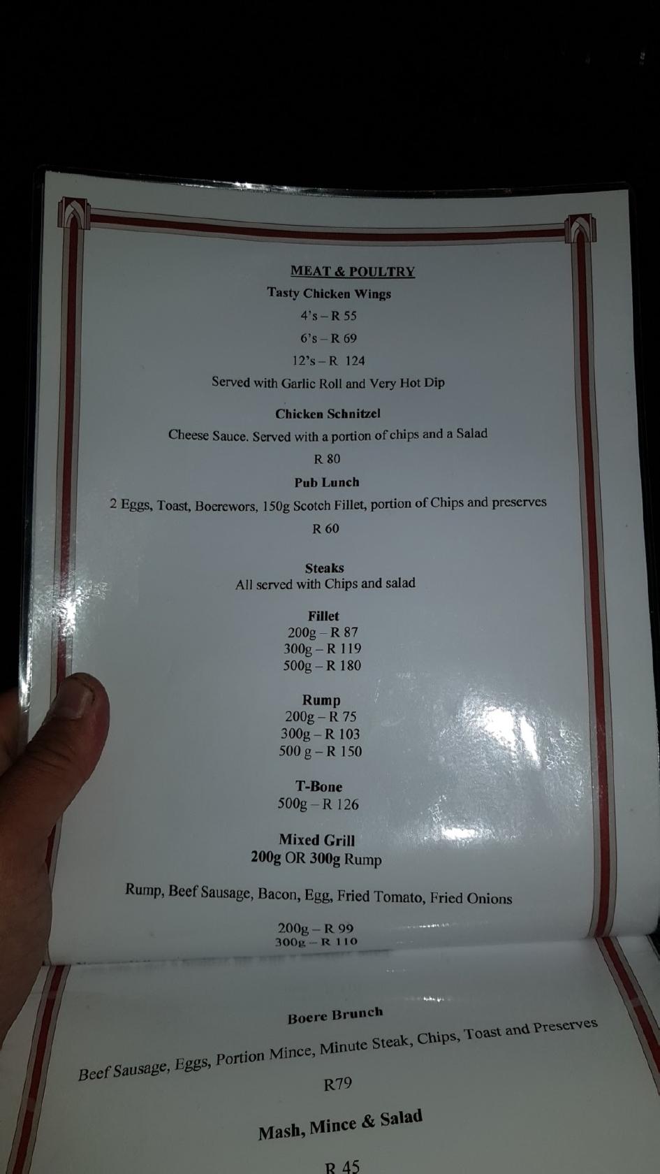 Menu at Head Office Pub Grill, Sasolburg