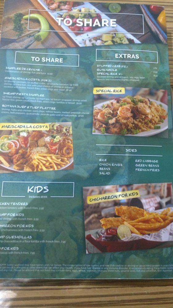 Menu at La Costa Grill pub & bar, McAllen, W Expy 83 Suite #1235