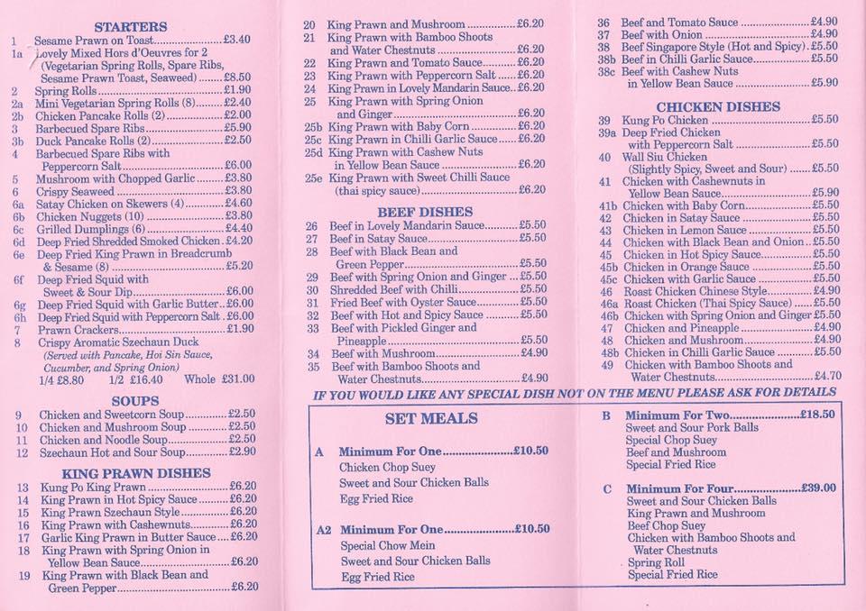 Menu at Lovely's of Hawkhurst fast food, Cranbrook