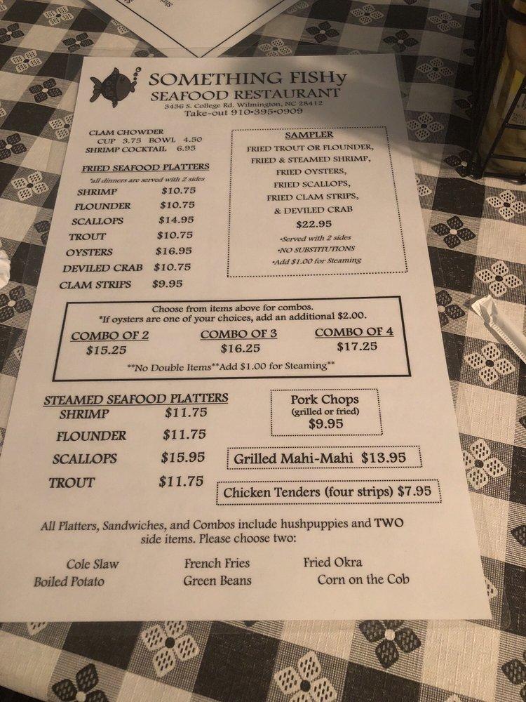 Menu at Something Fishy Seafood restaurant, Wilmington
