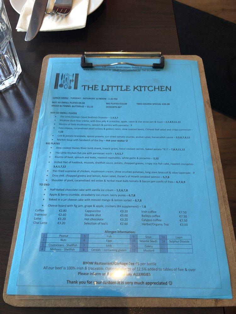 Carta del restaurante The Little Kitchen, Dublin, 129 Leeson Street Upper