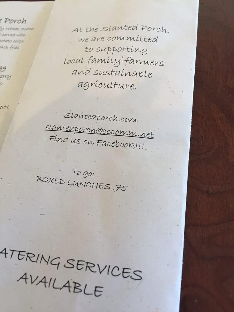 Menu at The Slanted Porch pub & bar, Fallon